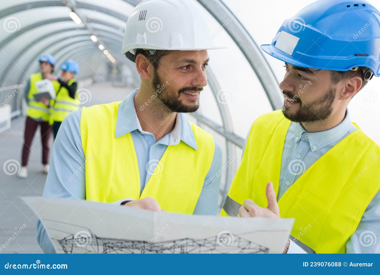 Portrait Two Engineers Standing Together Stock Photo - Image of worker ...