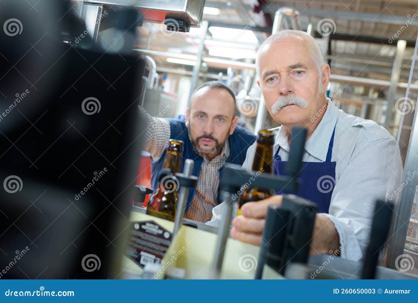 Portrait Two Factory Engineers in Drinks Production Plant Stock Image ...