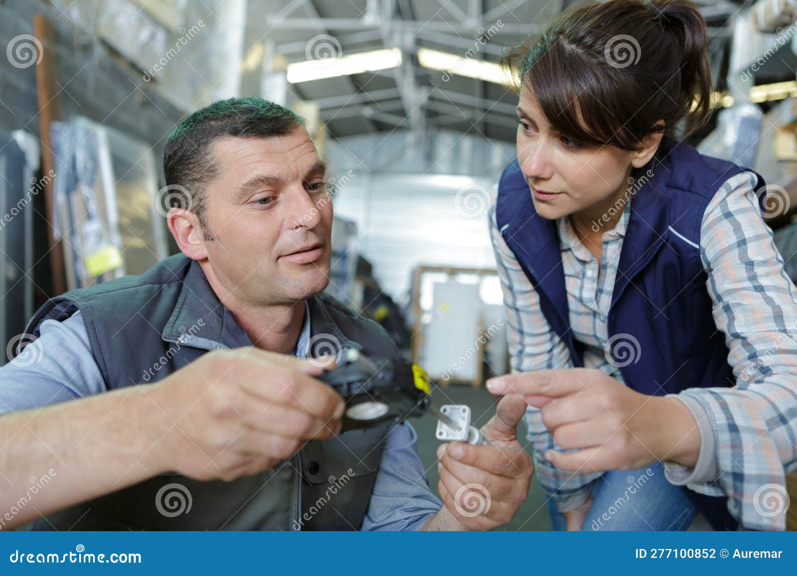 Portrait Two Factory Workers Stock Photo - Image of surface, fabricate ...
