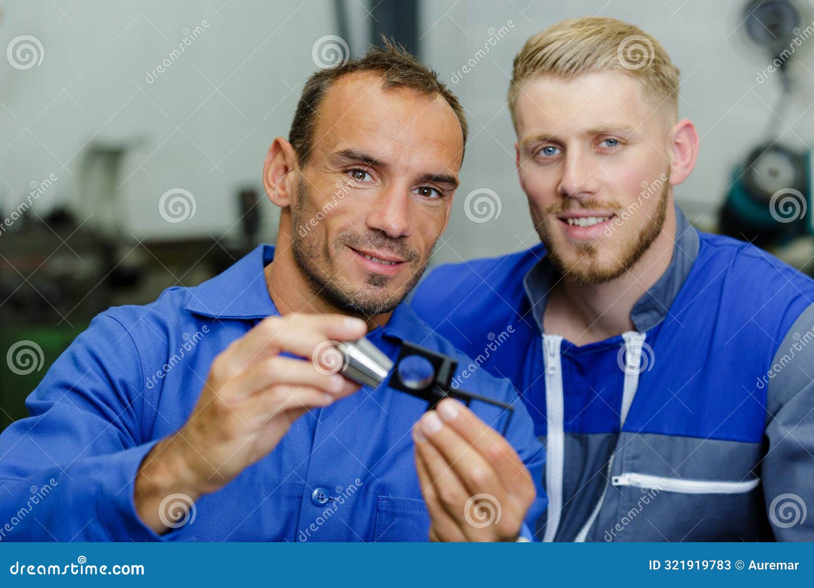 Portrait Two Garage Mechanics Stock Image - Image of uniform, working ...