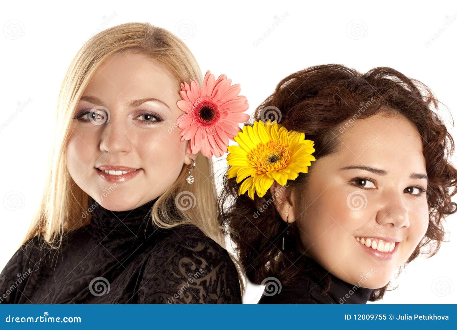 Portrait of two girls stock image. Image of blonde, happy - 12009755
