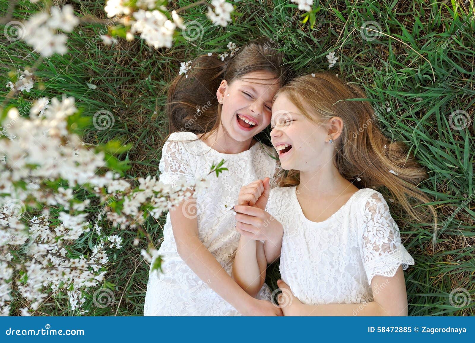 Portrait of two girls stock image. Image of dress, gaiety - 58472885