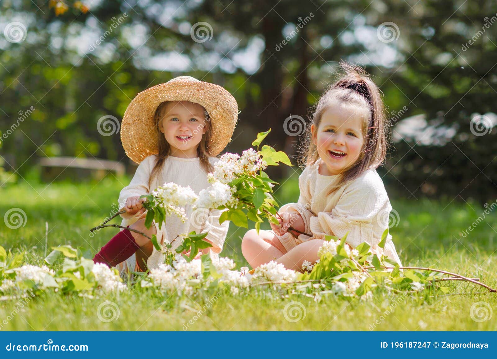 Portrait of Two Girls Sisters Stock Image - Image of clothes, adorable ...
