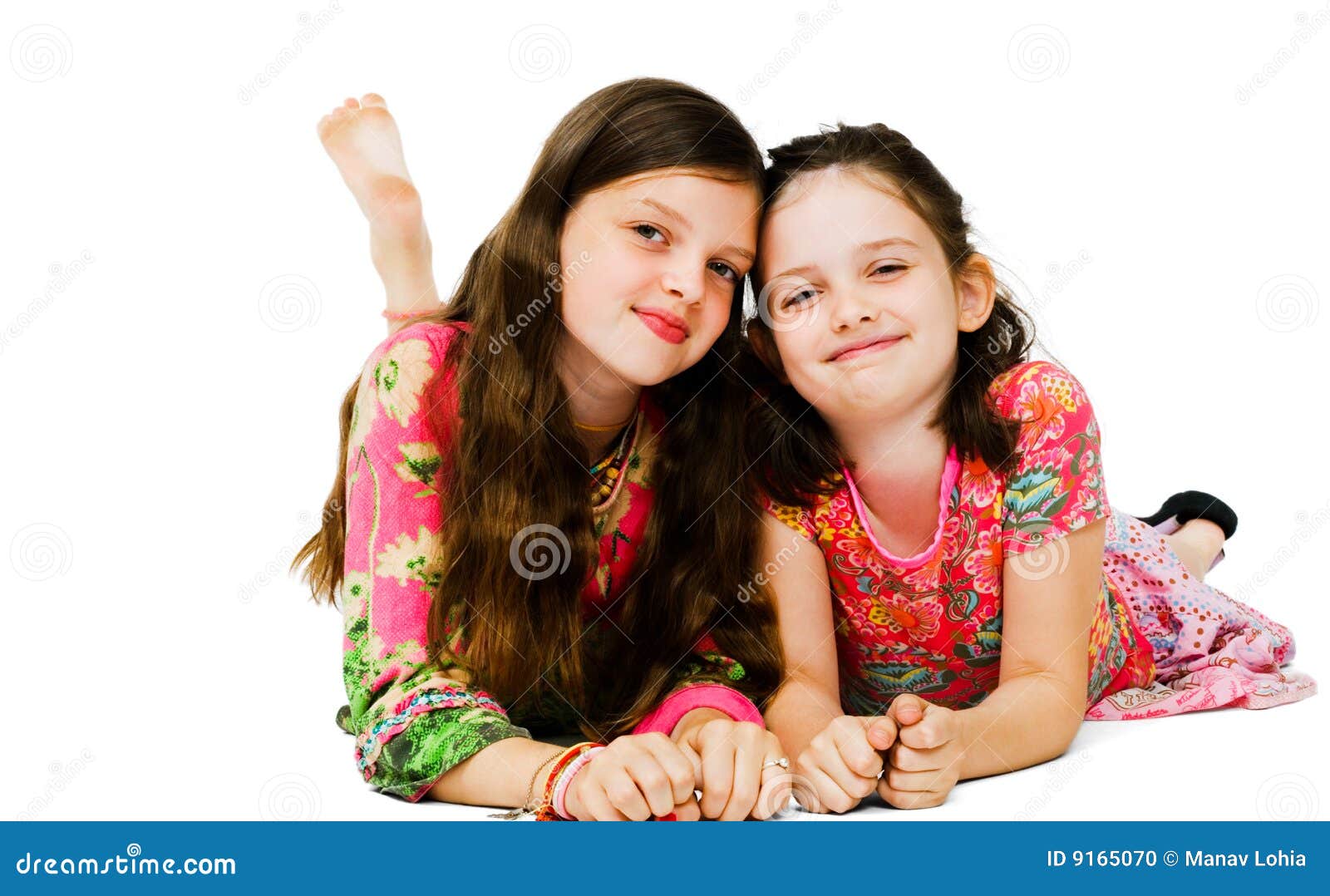Portrait of Two Girls Smiling Stock Photo - Image of people, posing ...