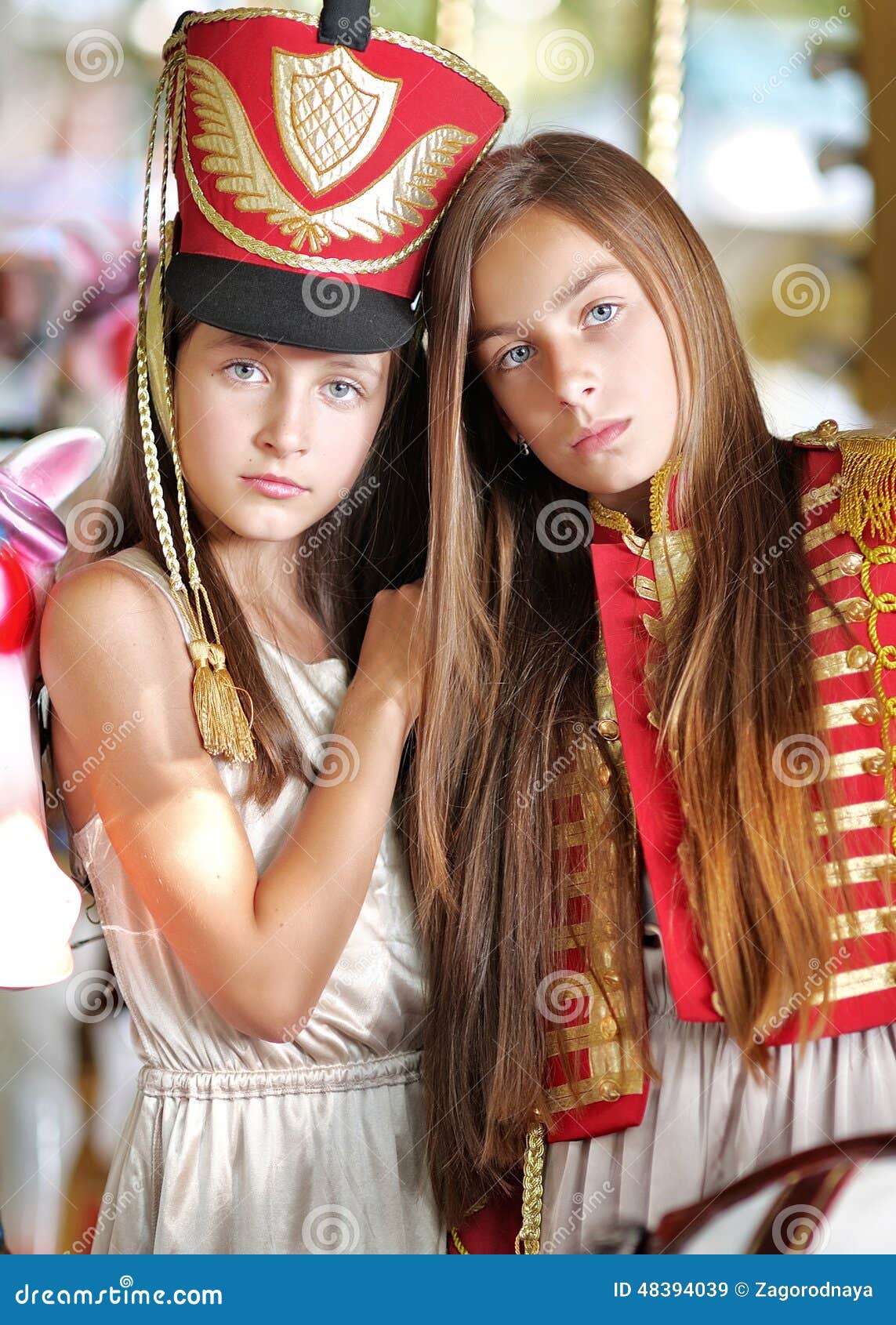 Portrait of two girls stock image. Image of happy, summer - 48394039