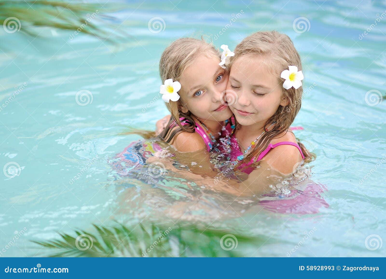 Portrait of two girls stock image. Image of gaiety, love - 58928993