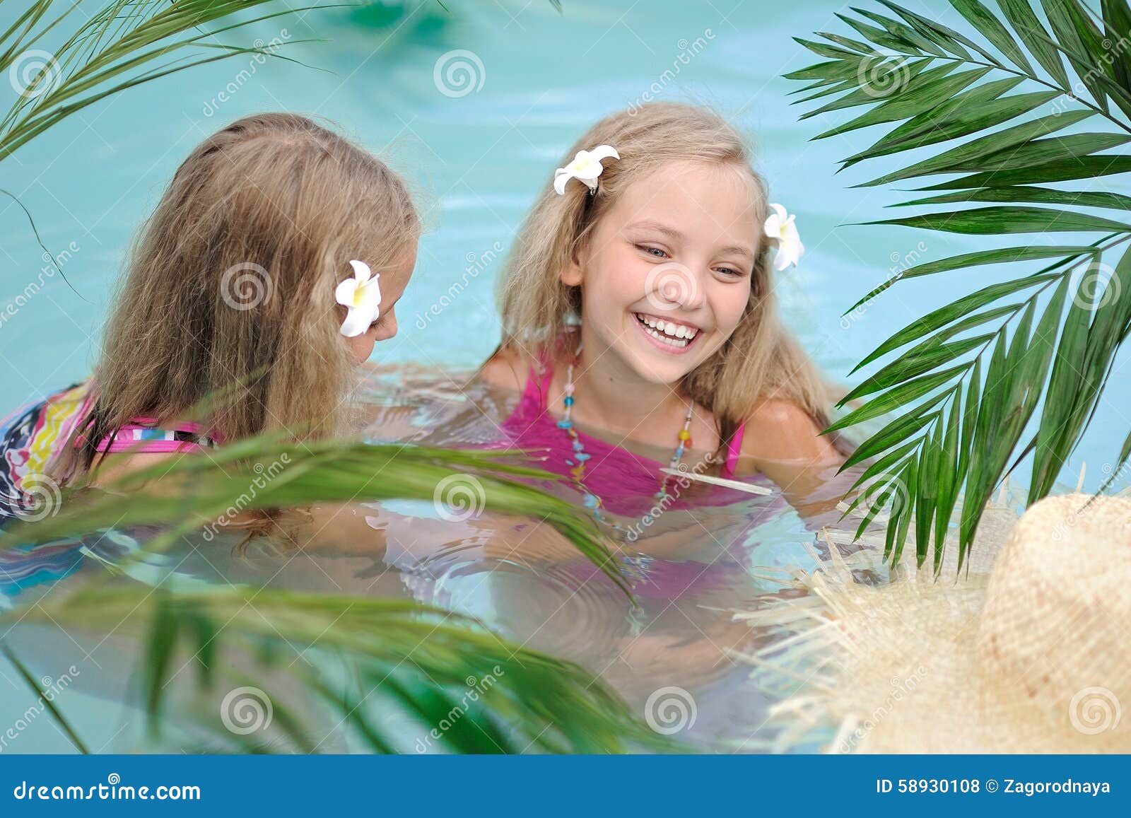Portrait of two girls stock photo. Image of little, love - 58930108