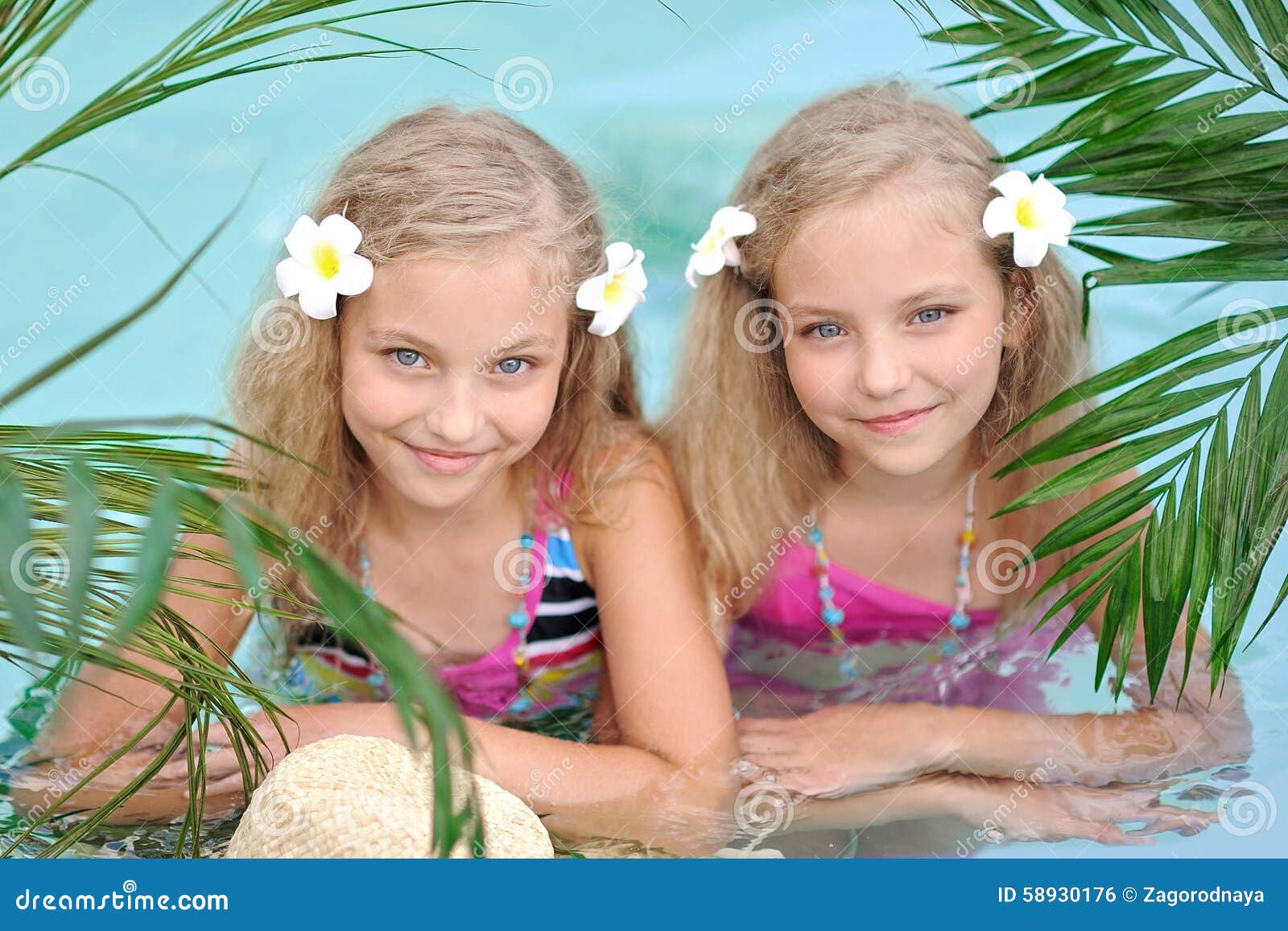 Portrait of two girls stock photo. Image of gladness - 58930176