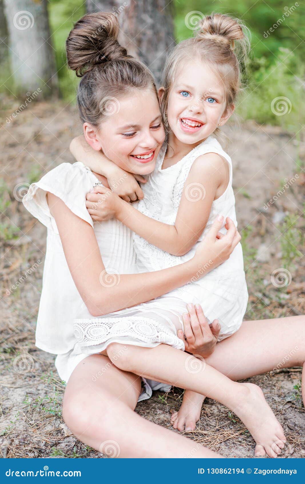 Portrait of Two Girls Girlfriends Stock Photo - Image of outdoor ...