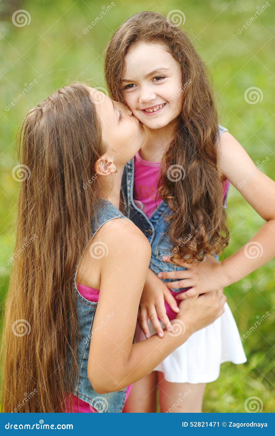 Portrait of two girls stock image. Image of childhood - 52821471