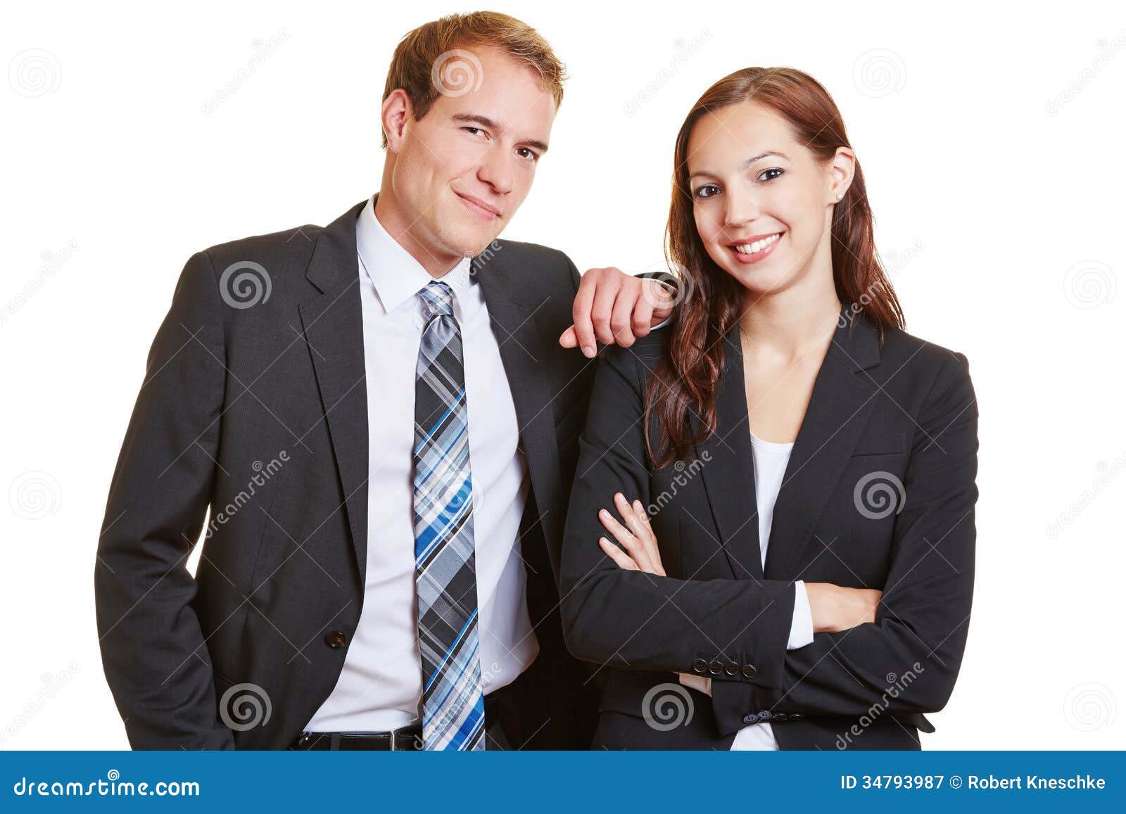 Portrait of Two Happy Business Stock Image - Image of portrait, people ...