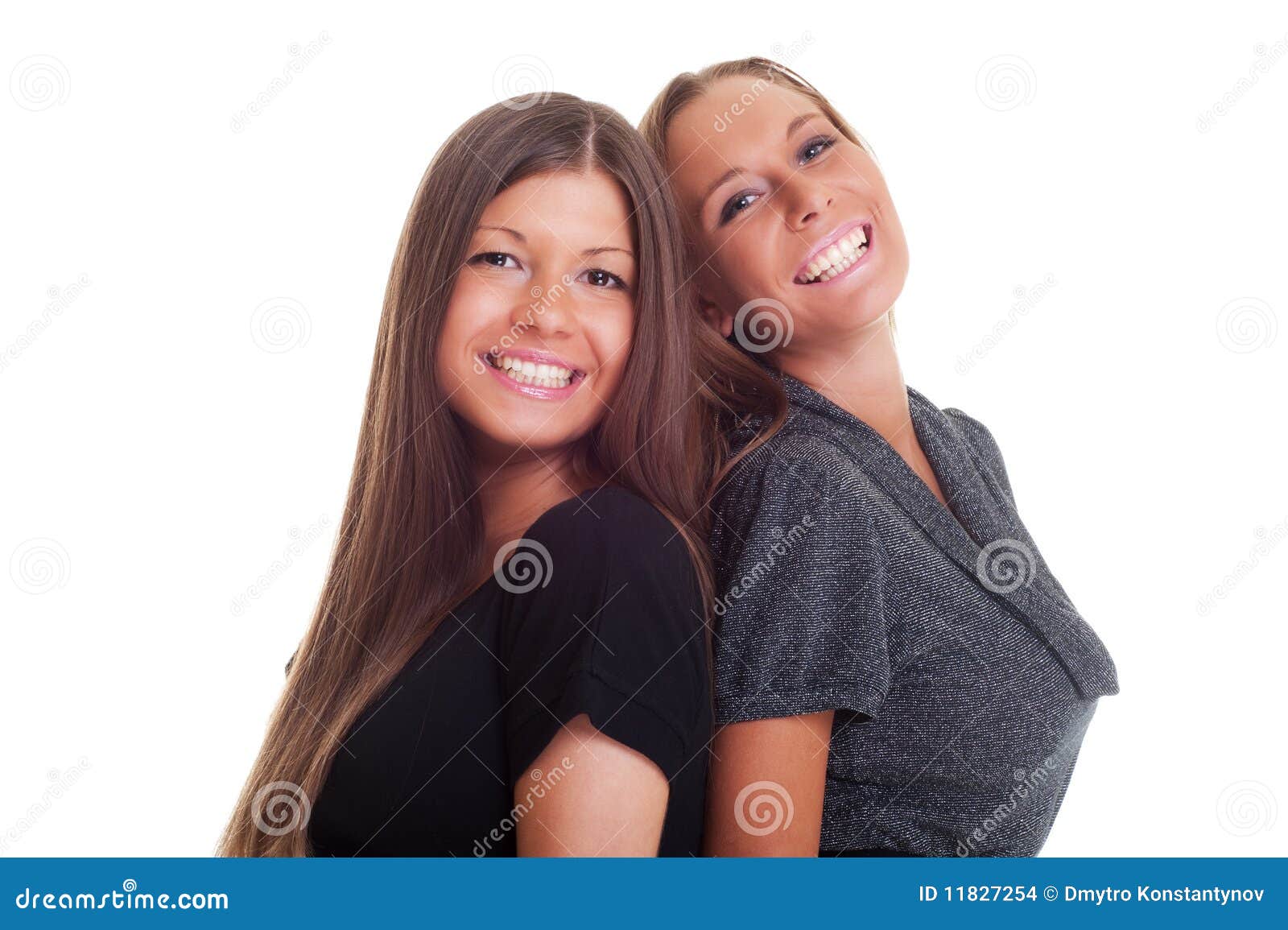 Portrait of Two Happy Girls Stock Photo - Image of portrait, female ...