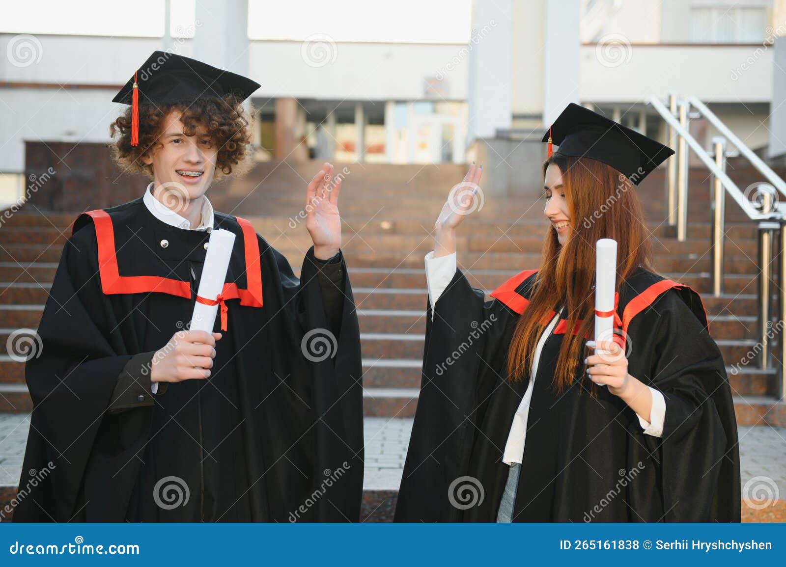 Portrait of Two Happy Graduating Students. Stock Photo - Image of ...