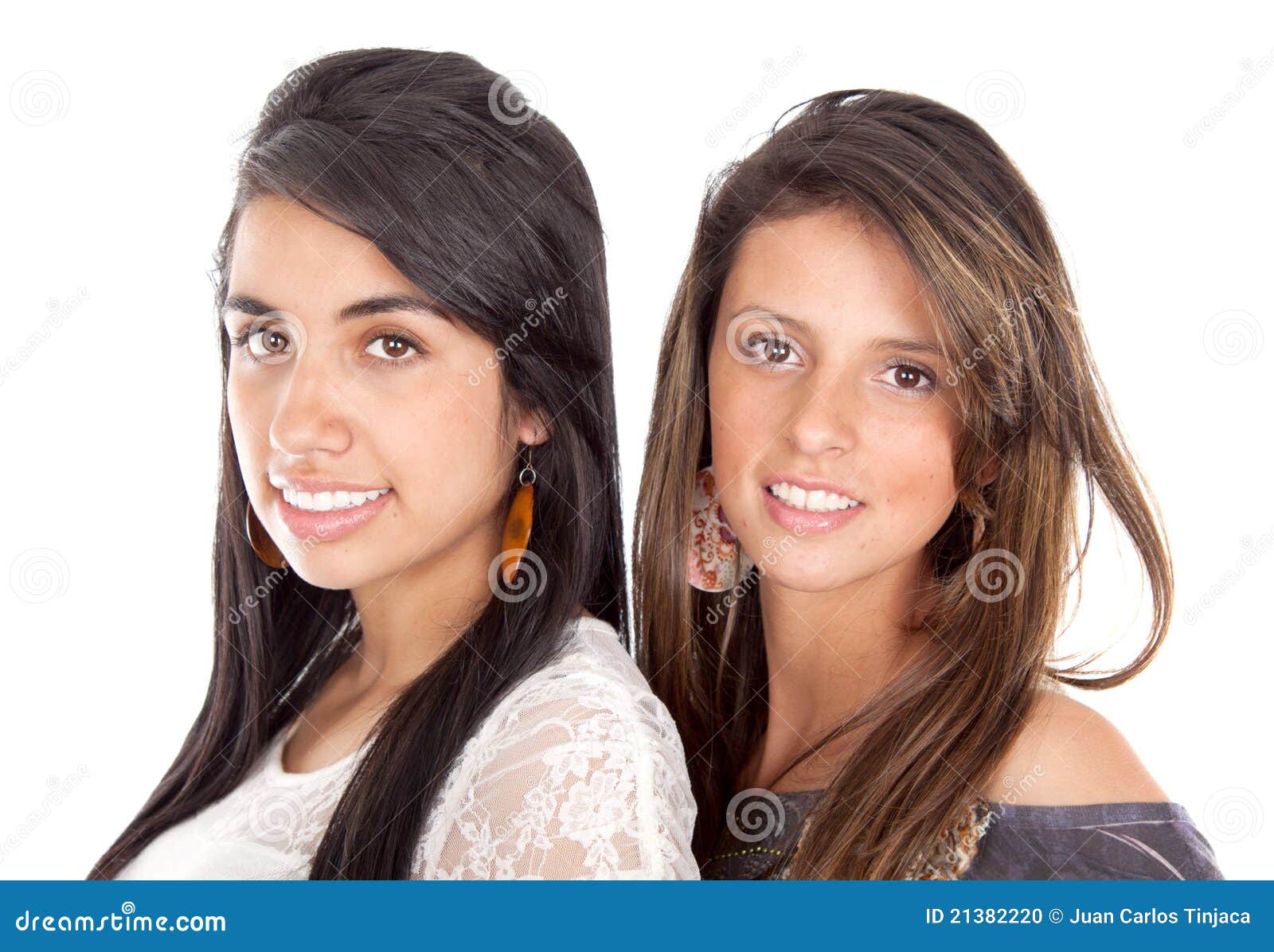 Portrait of Two Happy Pretty Stock Photo - Image of faces, fashion ...
