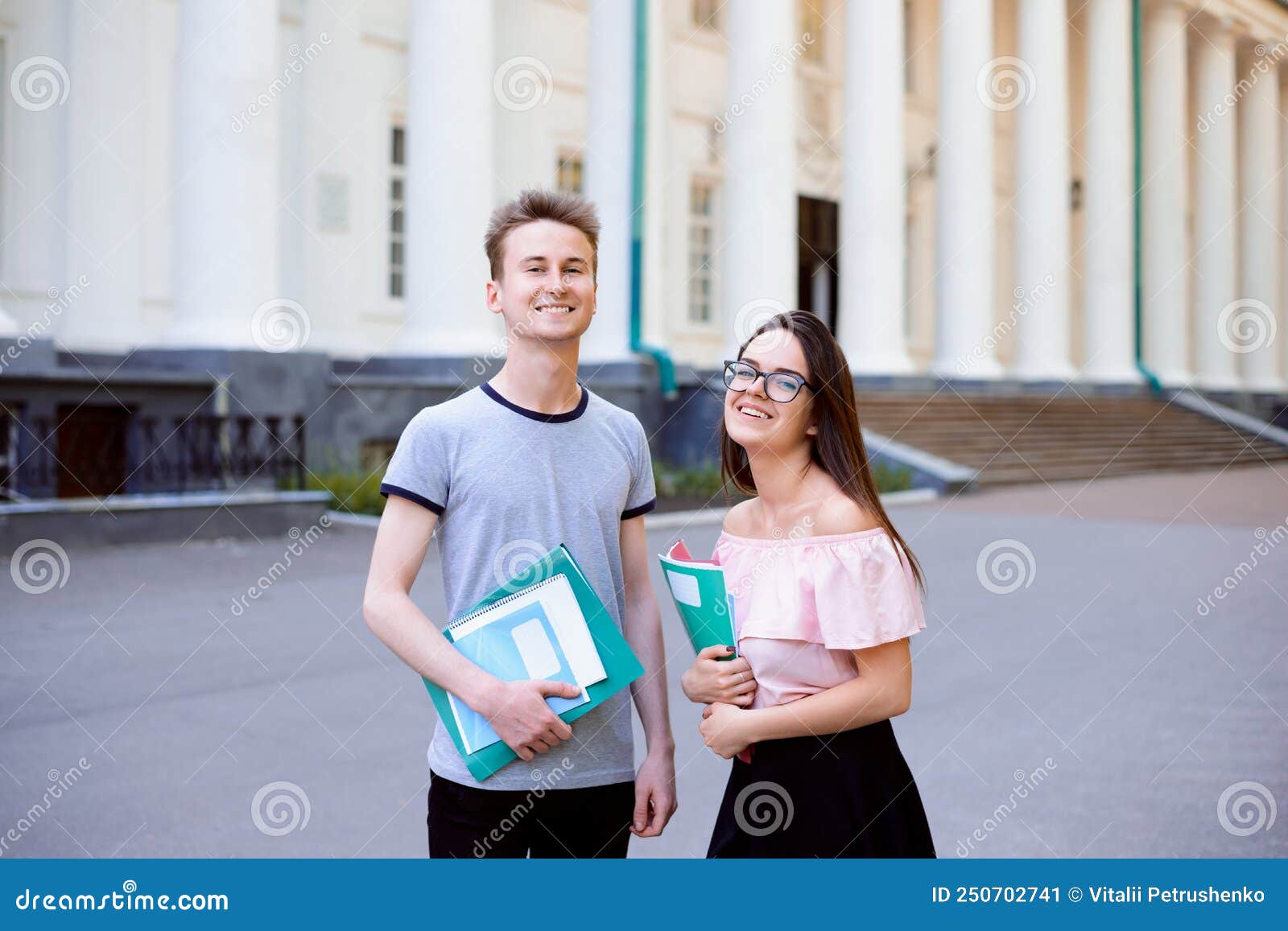 Students Standing in Front of University Stock Image - Image of ...