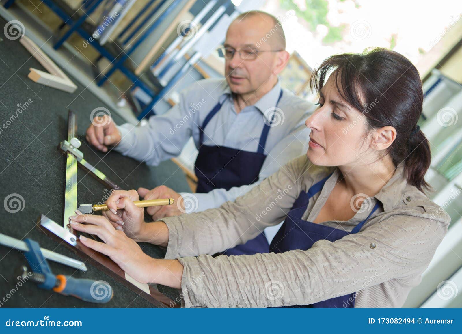 Portrait two inventors stock photo. Image of designer - 173082494