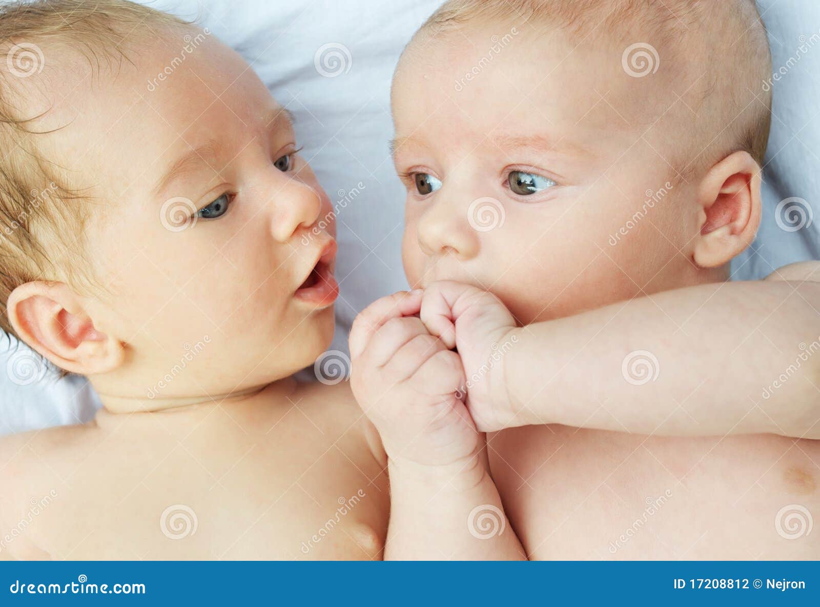 Portrait of a Two Little Babies Stock Photo - Image of eyes, child ...
