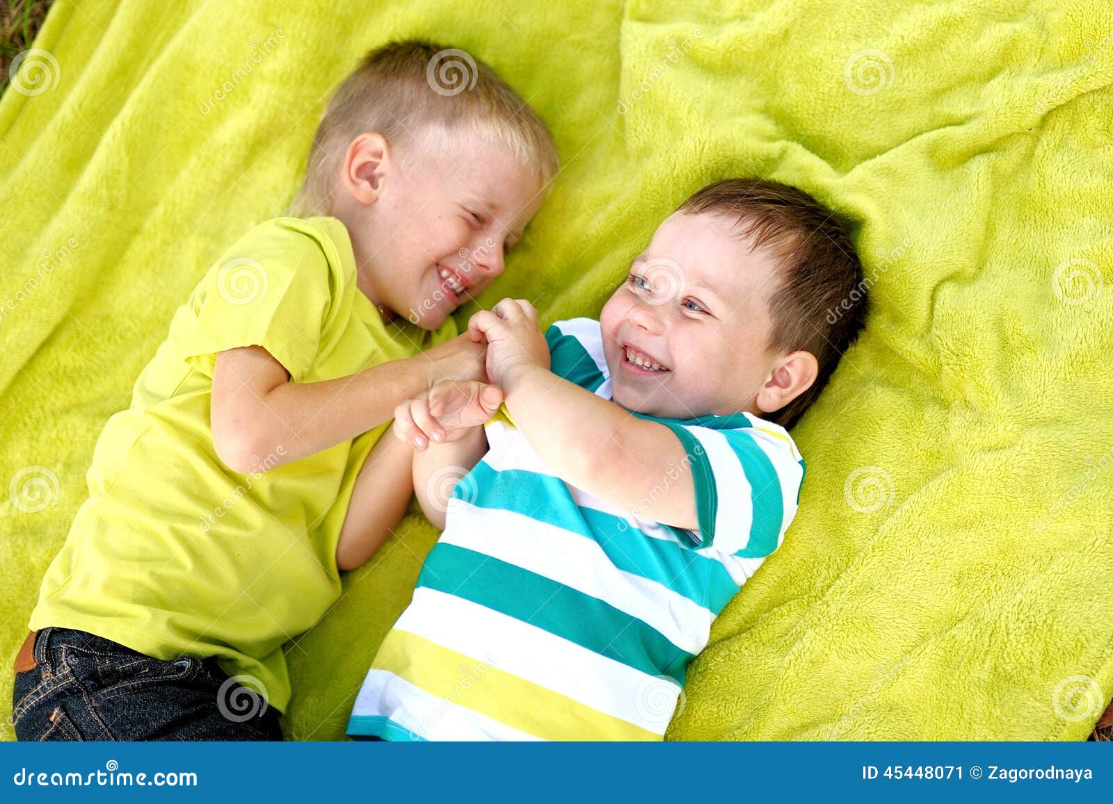 Portrait of Two Little Boys Friends Stock Image - Image of nature ...