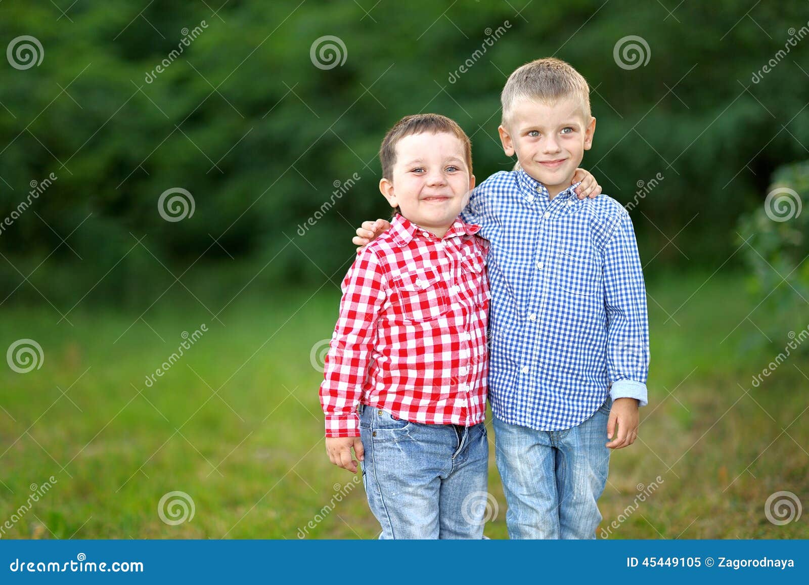 Portrait of Two Little Boys Friends Stock Image - Image of friendship ...
