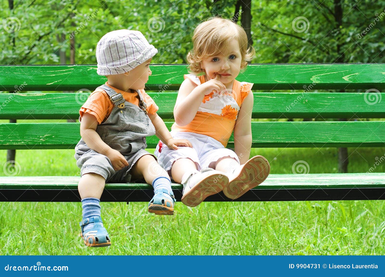 Portrait of the Two Little Kids Stock Image - Image of family, sister ...