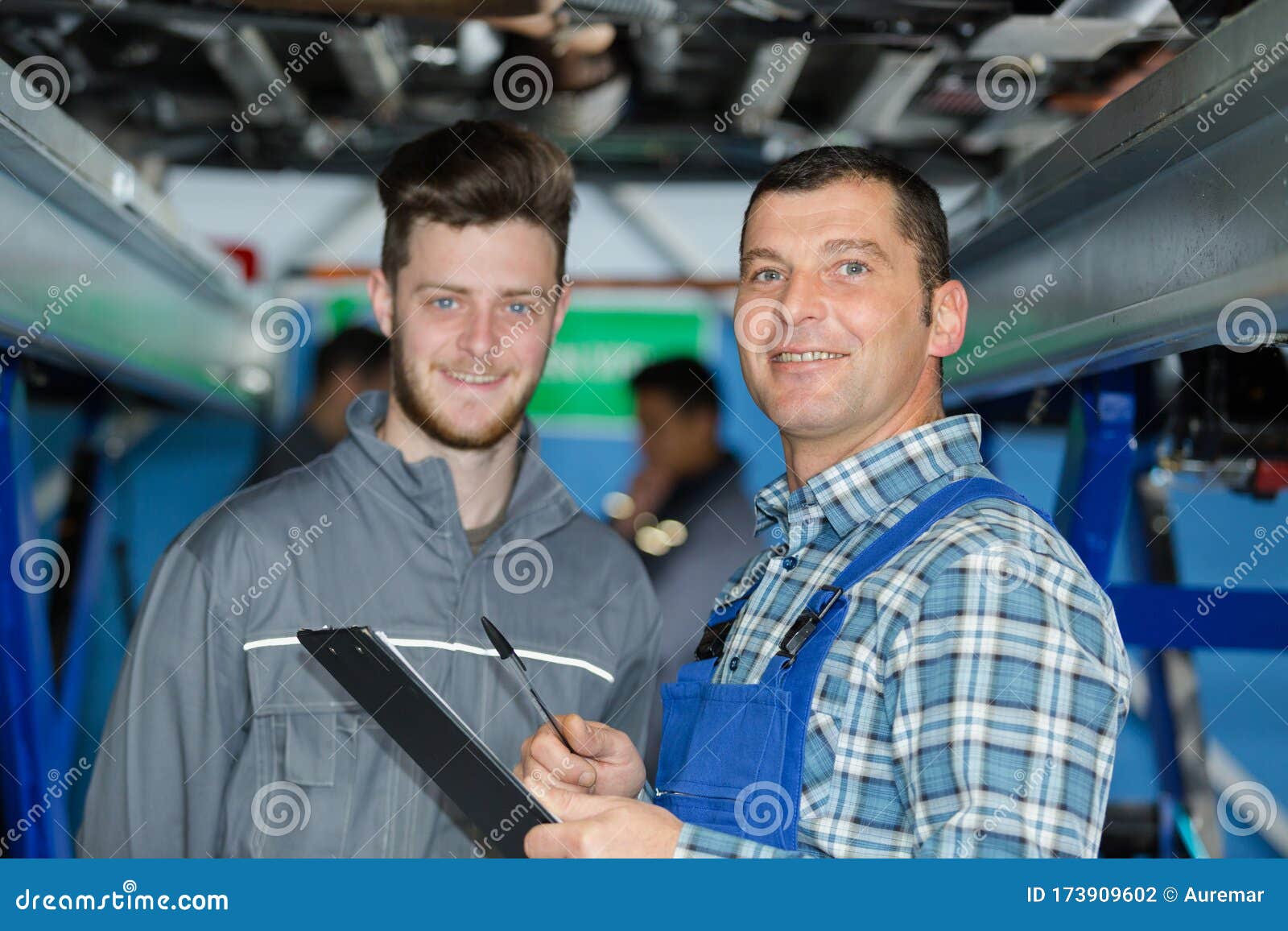 Portrait Two Mechanics Posing Stock Photo - Image of service, industry ...