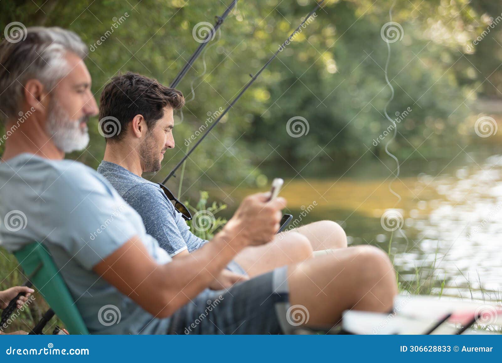 Portrait two men fishing stock image. Image of together - 306628833