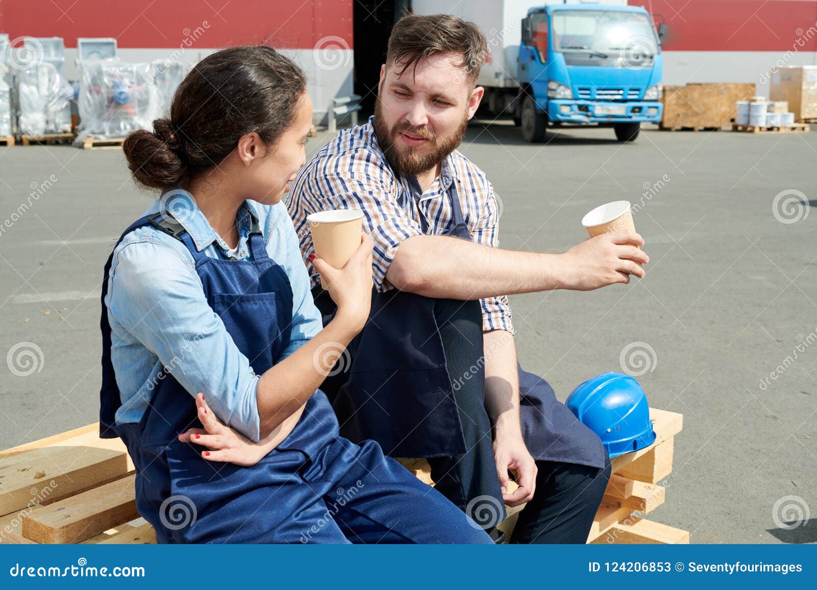 Workers on Break stock image. Image of plant, women - 124206853