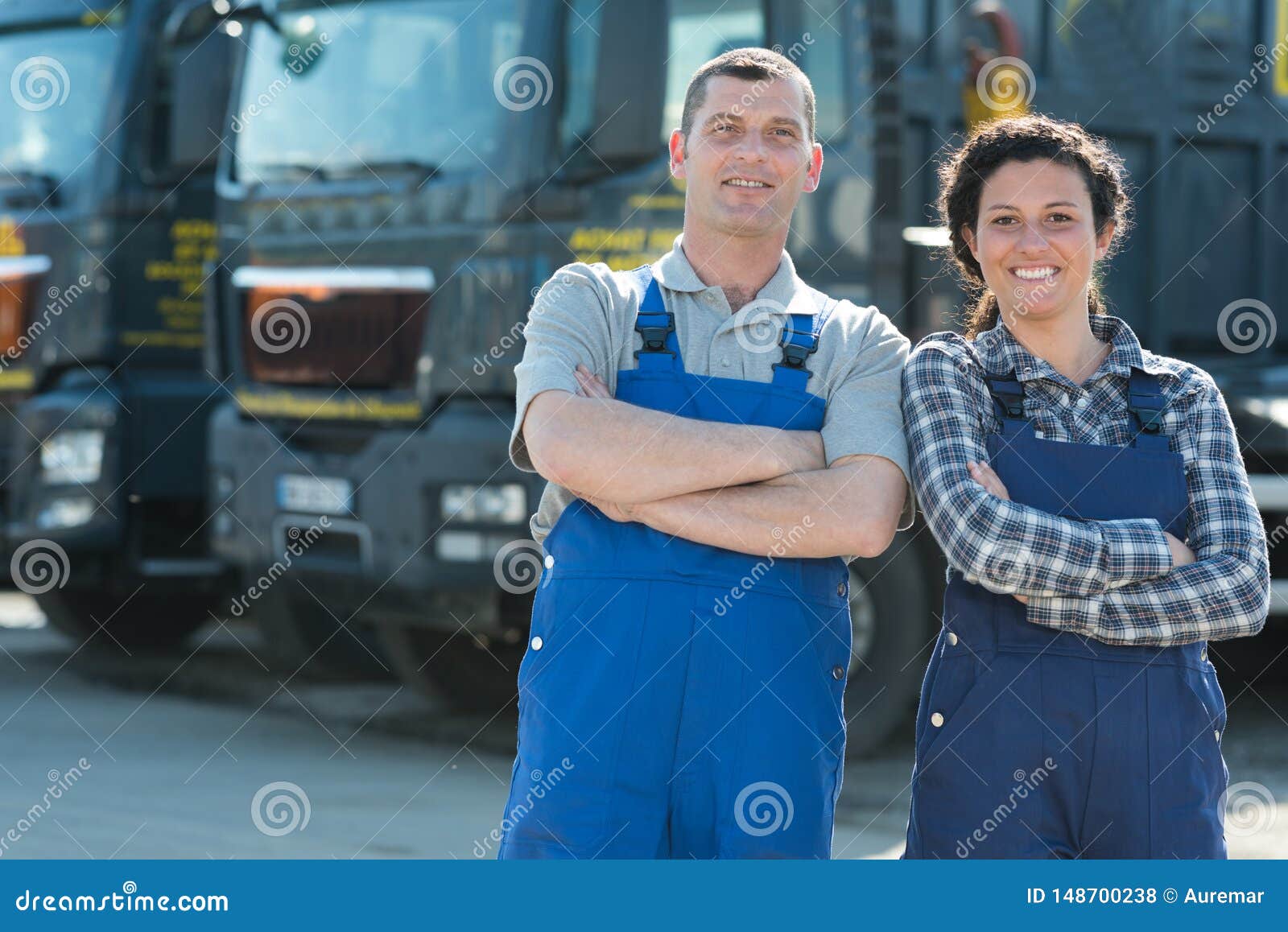 Portrait Two Modern Mechanics Looking at Camera Stock Photo - Image of ...