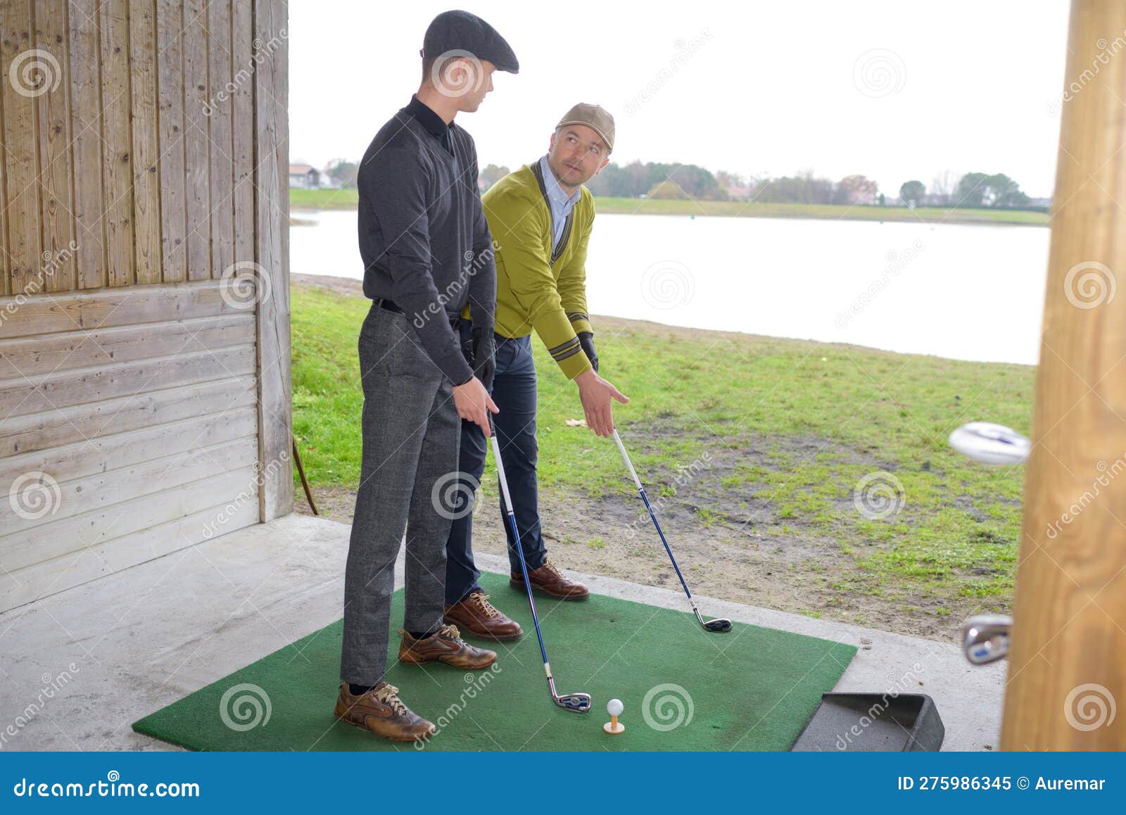 Portrait Two People Doing Golf Stock Image - Image of outdoors, sport ...