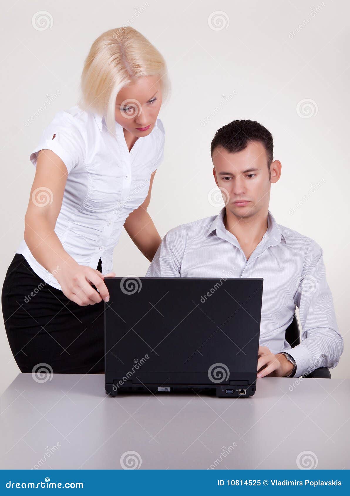 Portrait of Two People Working in Office Stock Image - Image of ...