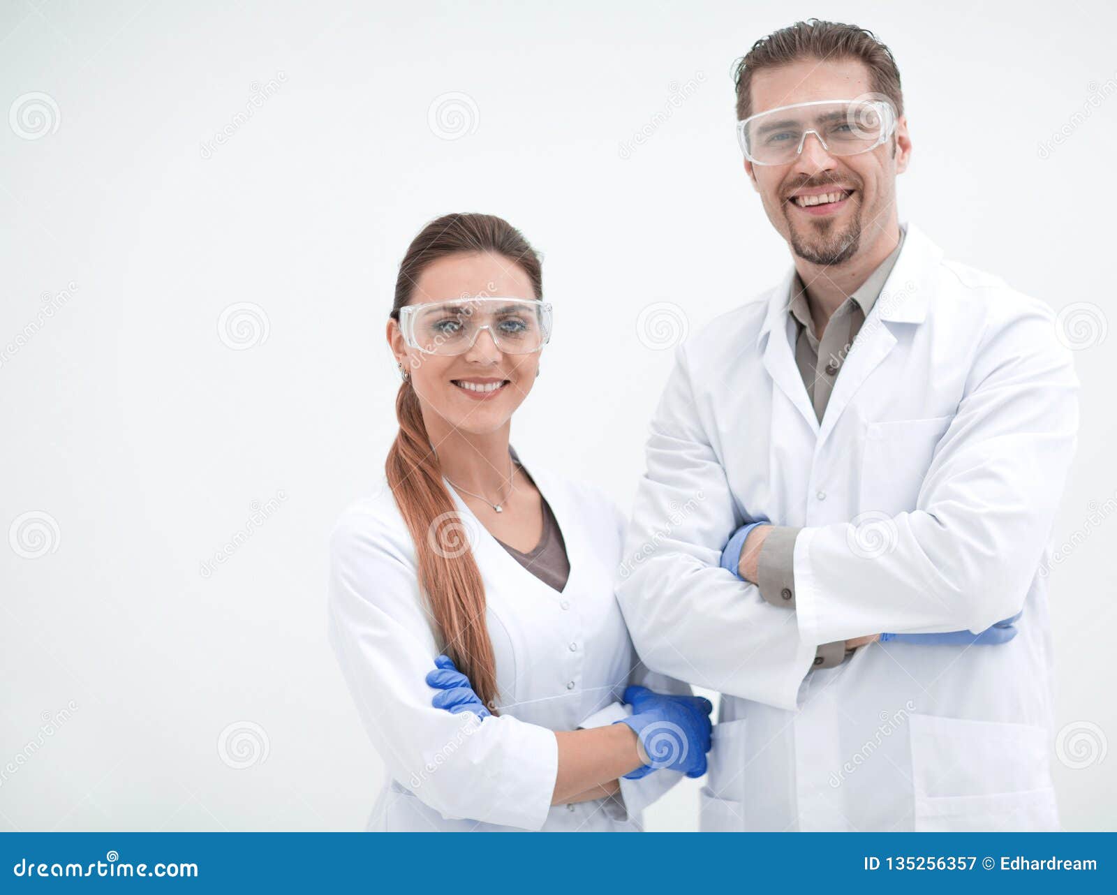 Portrait of Two Scientists Biologists Stock Image - Image of control ...