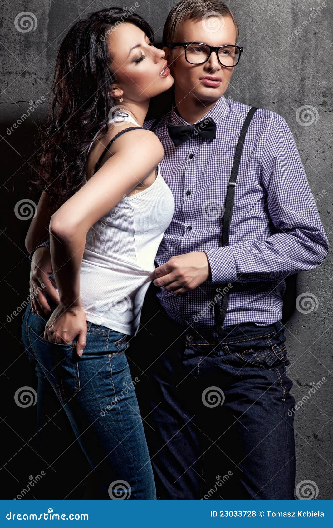 Portrait of a Two Sexuality Beautiful Lovers Stock Photo - Image of ...