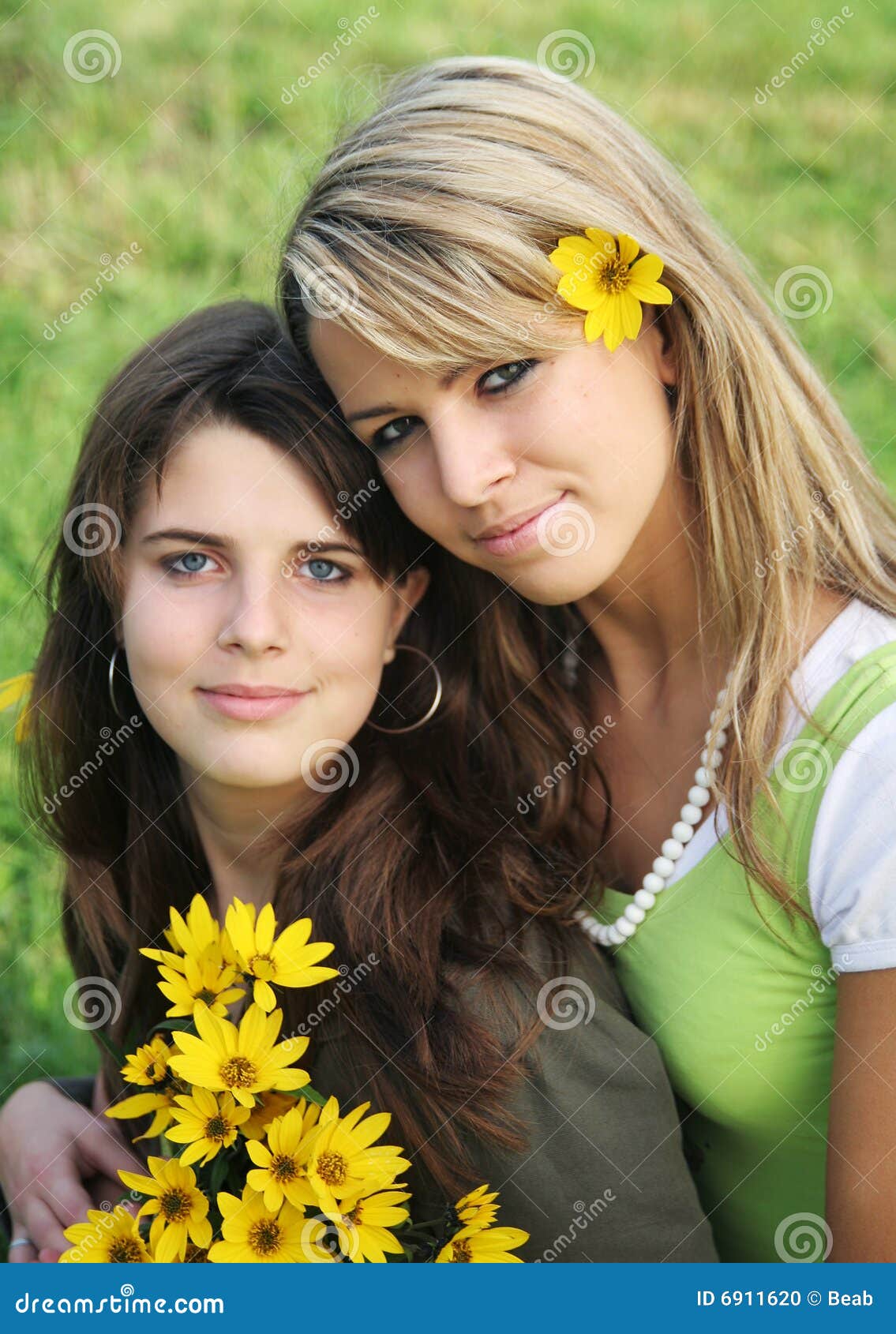 Portrait of two sisters stock photo. Image of girl, friends - 6911620