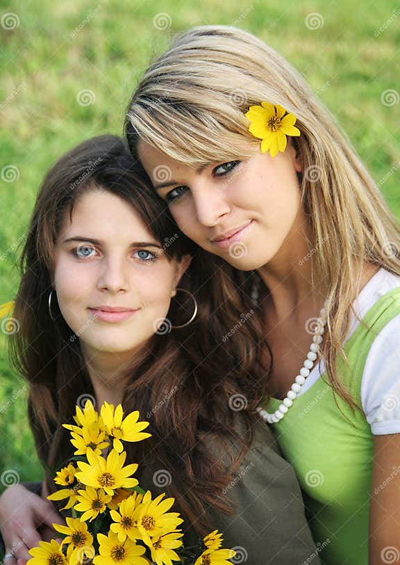 Portrait of two sisters stock photo. Image of girl, friends - 6911620