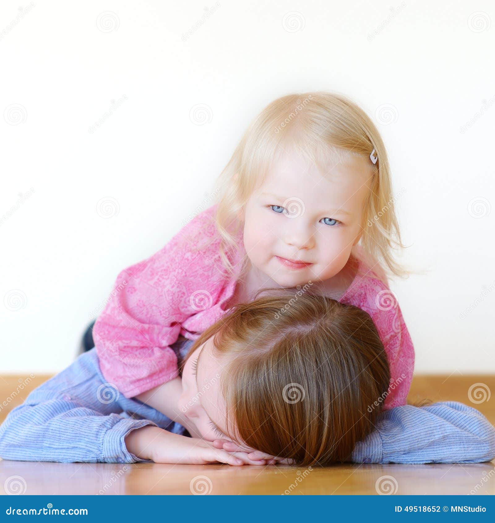 Portrait of Two Sisters at Home Stock Photo - Image of adorable, denim ...