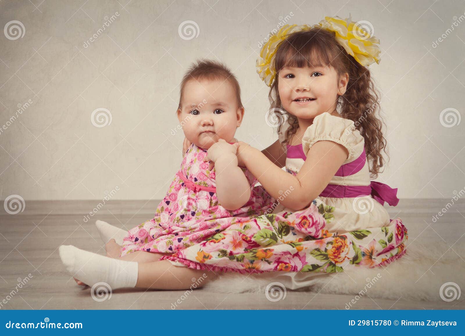 Portrait of two sisters stock photo. Image of hair, yellow - 29815780