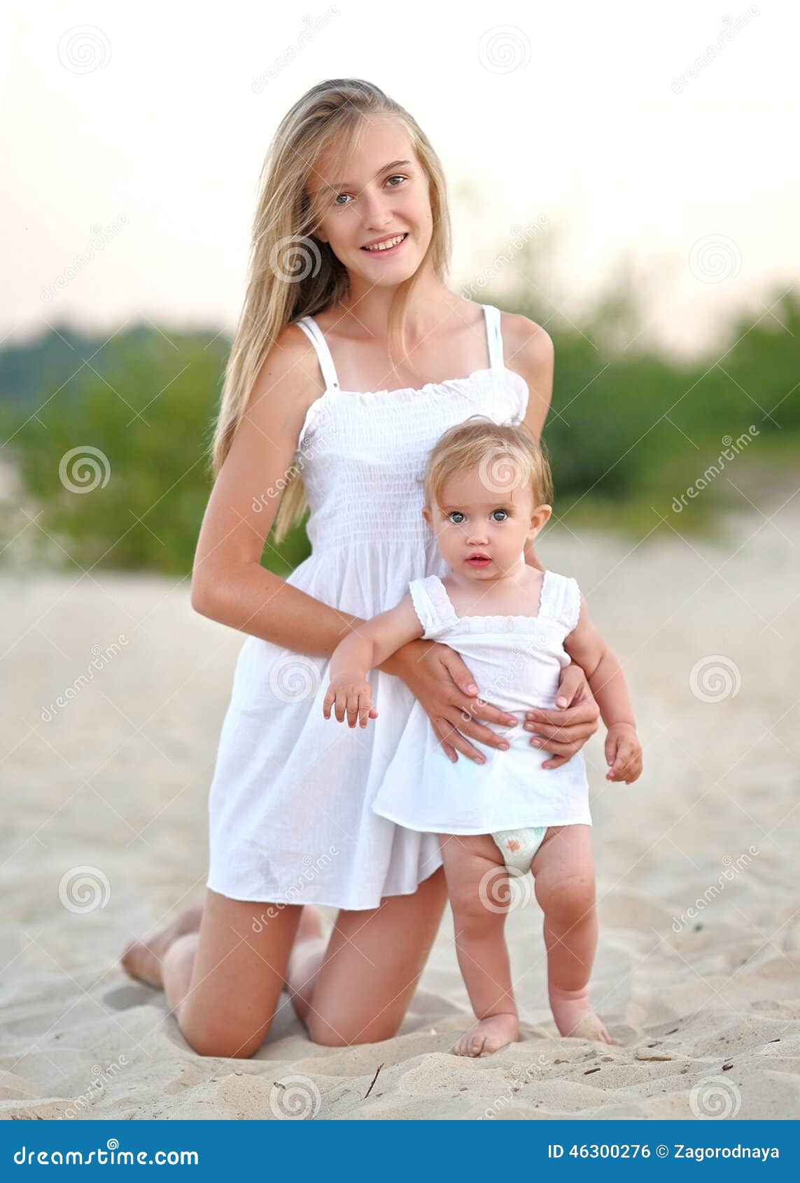 Portrait of two sisters stock photo. Image of sundress - 46300276