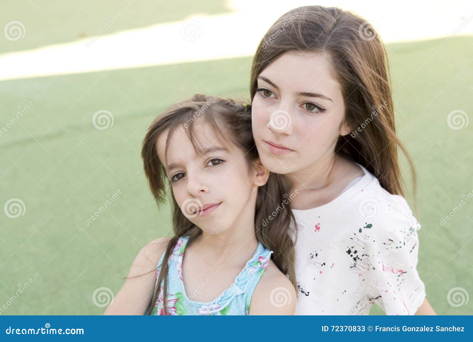 Portrait of two sisters stock image. Image of child, girl - 72370833