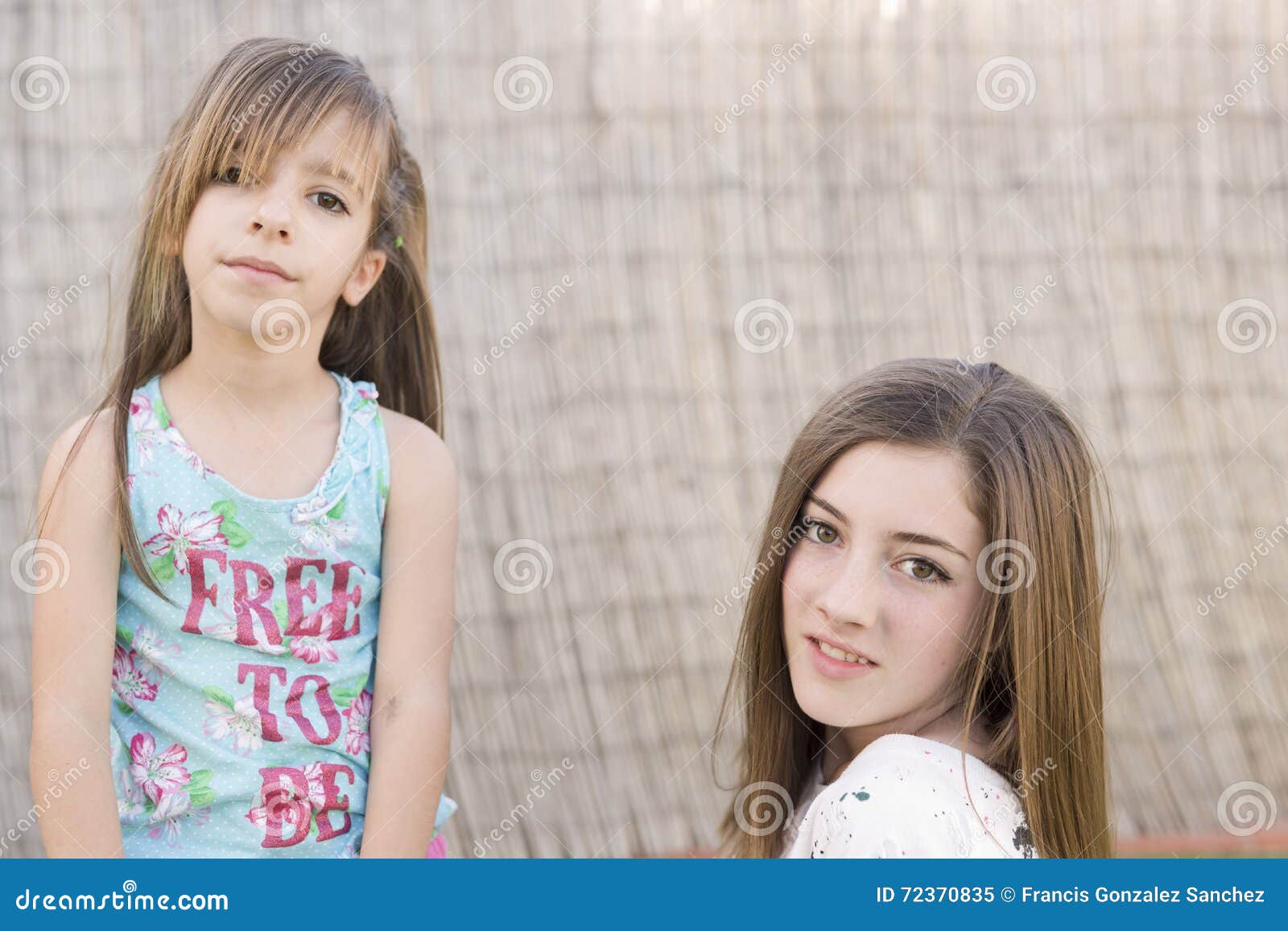 Portrait of two sisters stock image. Image of natural - 72370835