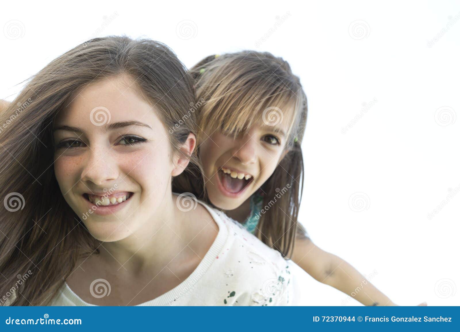 Portrait of two sisters stock photo. Image of close, portrait - 72370944