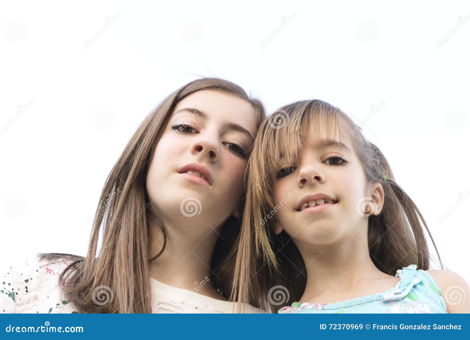 Portrait of two sisters stock image. Image of light, female - 72370969