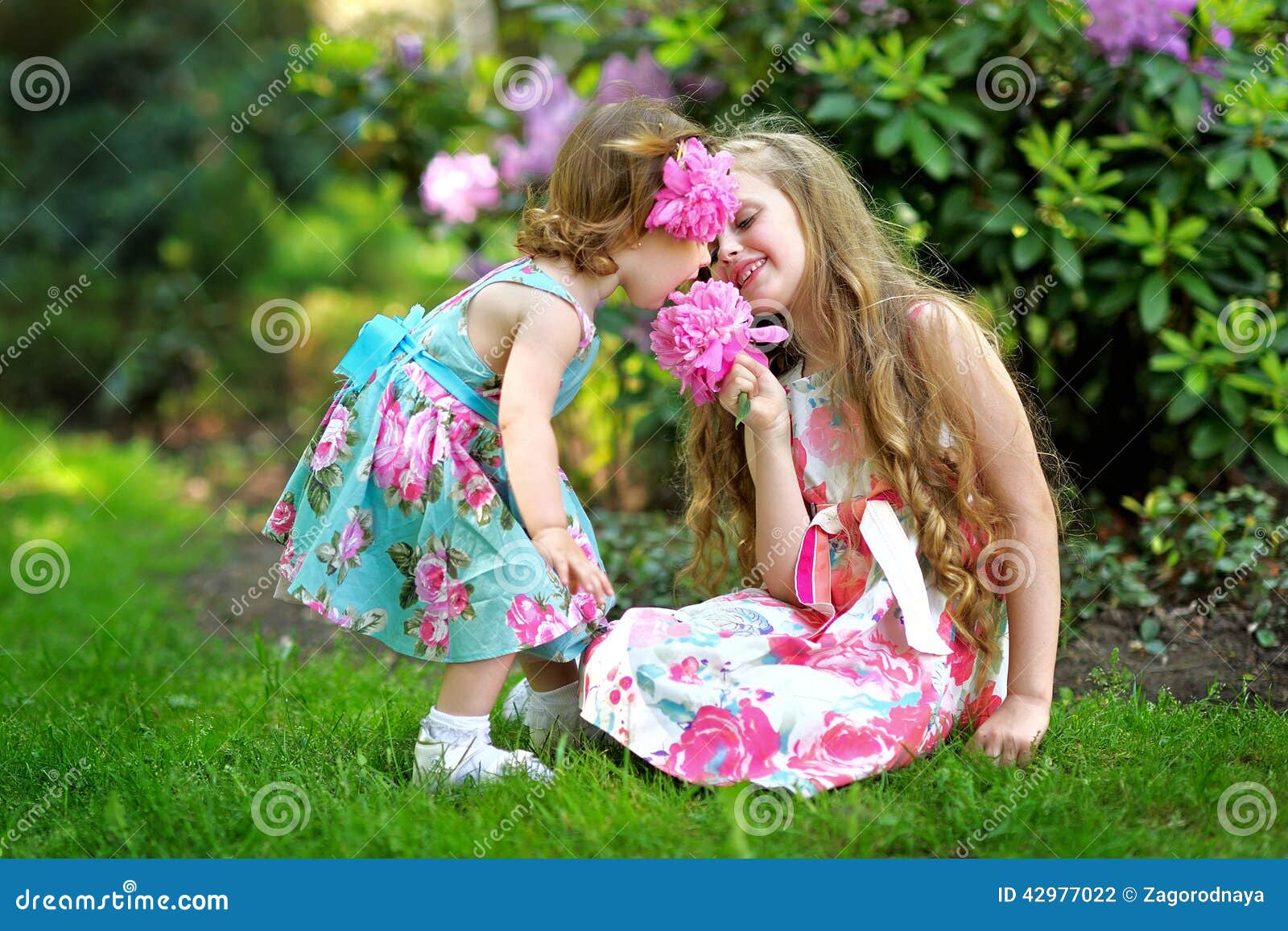 Portrait of Two Sisters in a Park Stock Photo - Image of laugh, outdoor ...