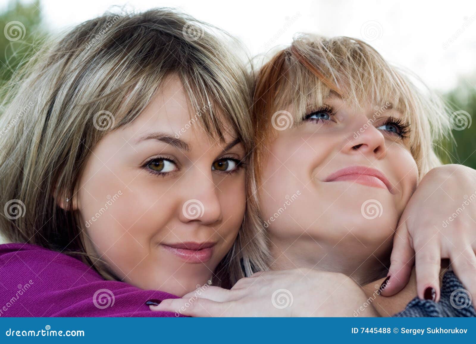 Portrait of the Two Smiling Young Women Stock Photo - Image of beauty ...