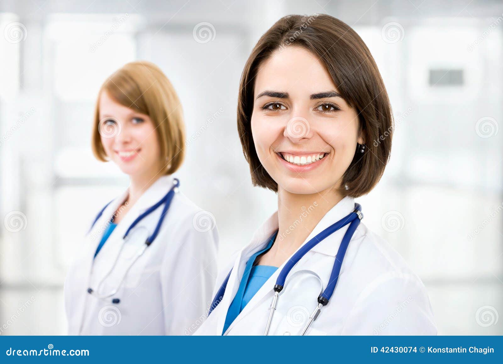 Portrait of Two Successful Female Doctors Stock Photo - Image of joyful ...