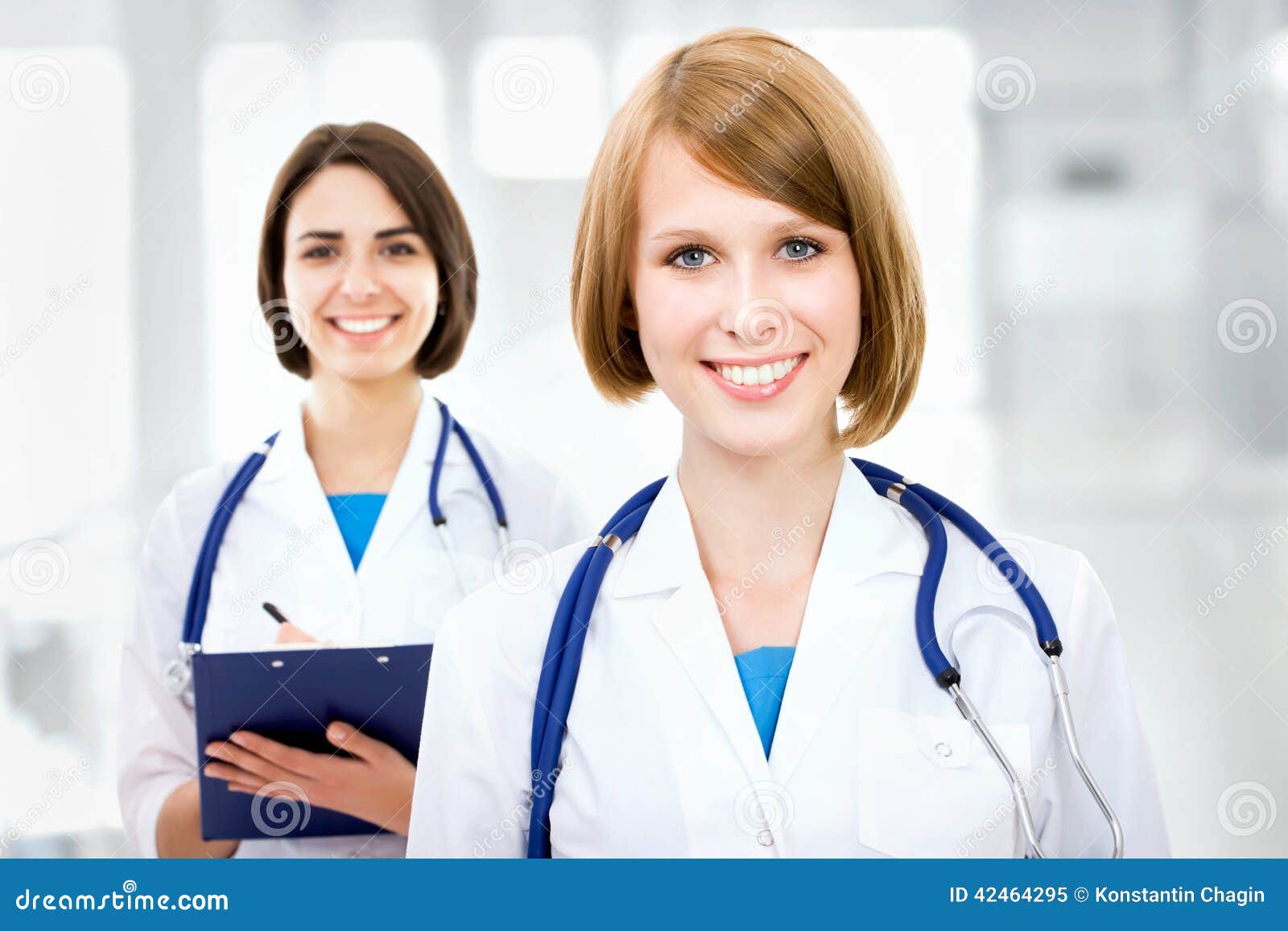 Portrait of Two Successful Female Doctors Stock Image - Image of modern ...