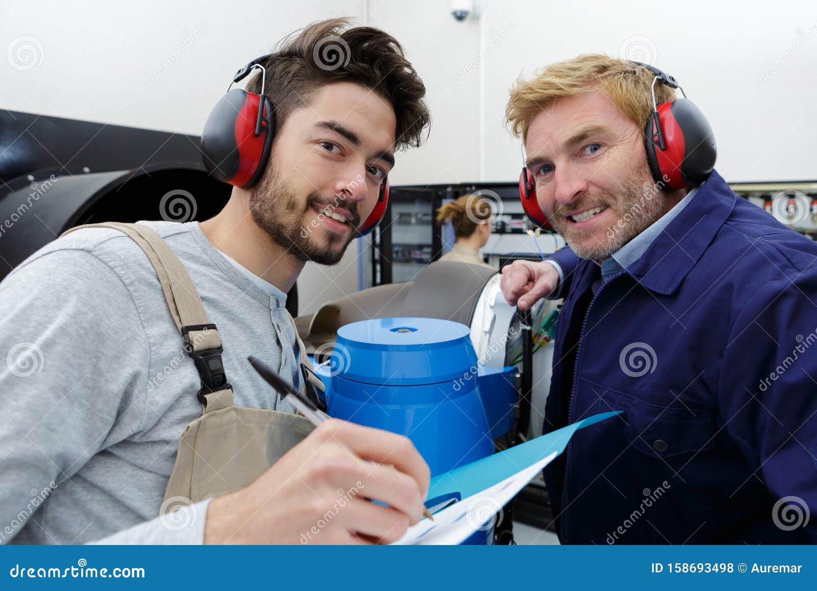 Portrait Two Technicians at Work Stock Photo - Image of manufacturing ...