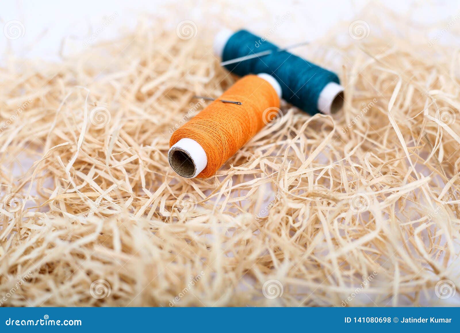 Portrait of Two Thread with Needle Stock Photo - Image of multi ...