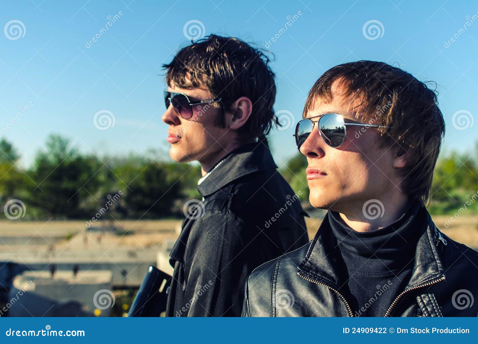 Portrait of two tough guys stock photo. Image of people - 24909422