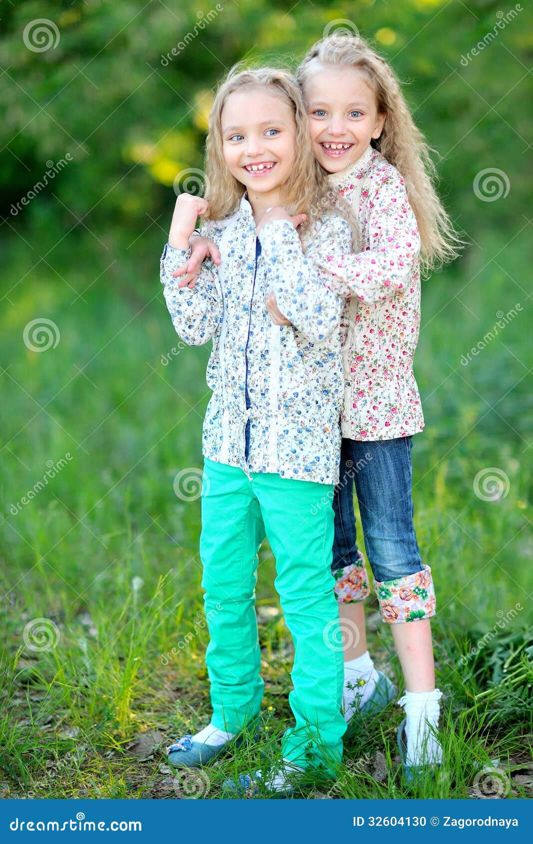 Portrait of two twins stock photo. Image of summer, natural - 32604130