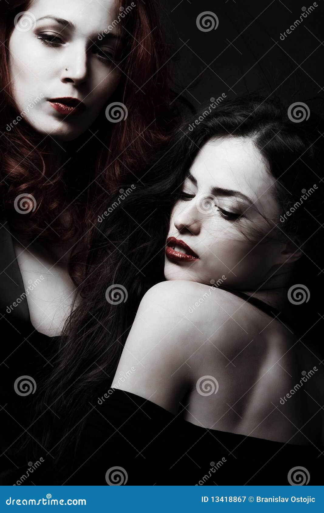 Portrait of two women stock image. Image of hair, colour - 13418867